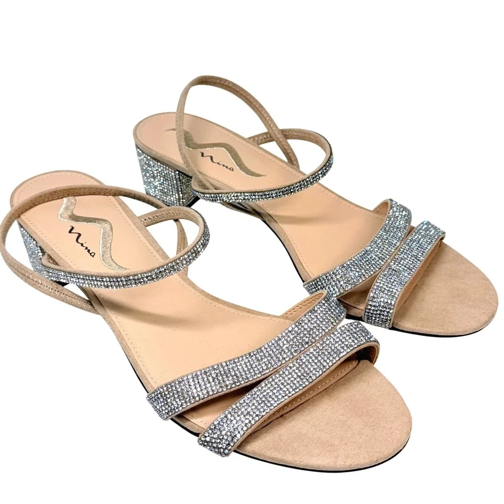 Nina | Shoes | Nina Sandals Women 1m Gwenda Rhinestone Crystal ...